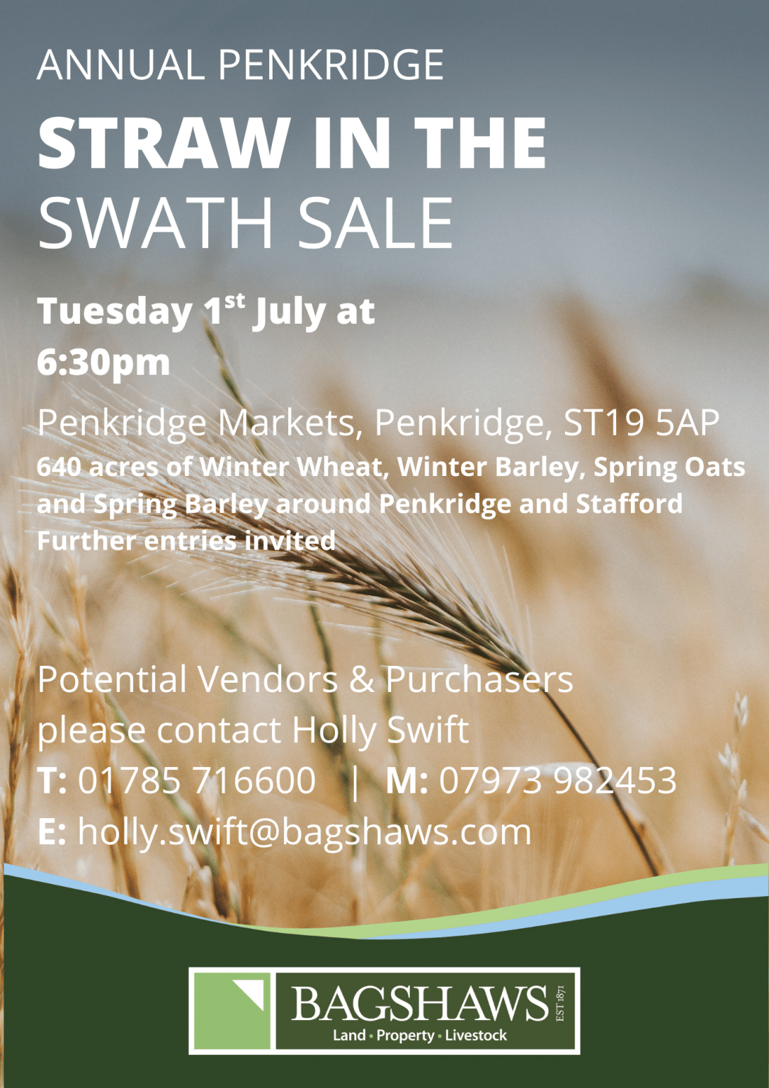 Penkridge Straw in the Swath Sale - Bagshaws